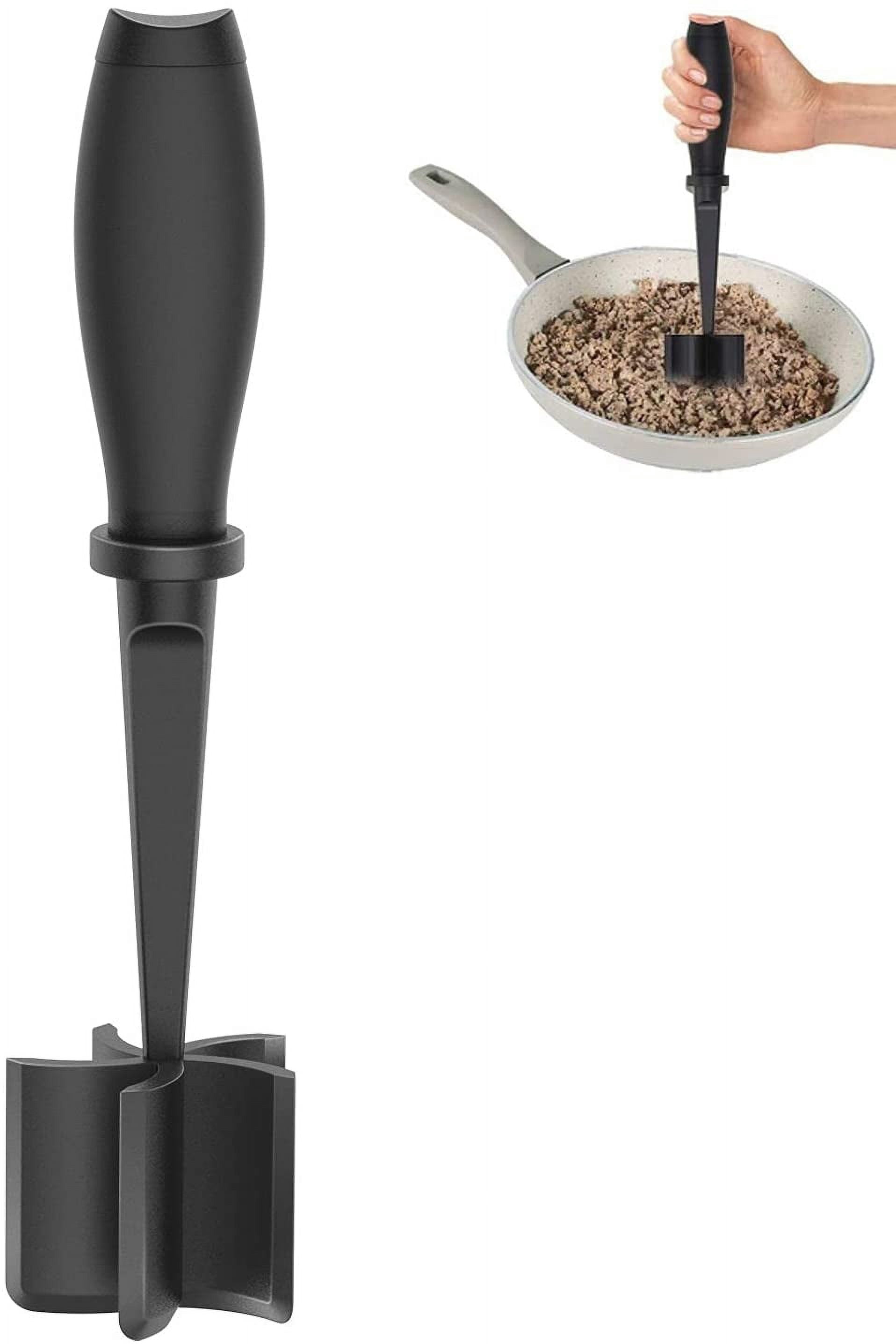 LNGOOR Meat Chopper, 5 Curve Blades Ground Beef Masher, Heat Resistant ...