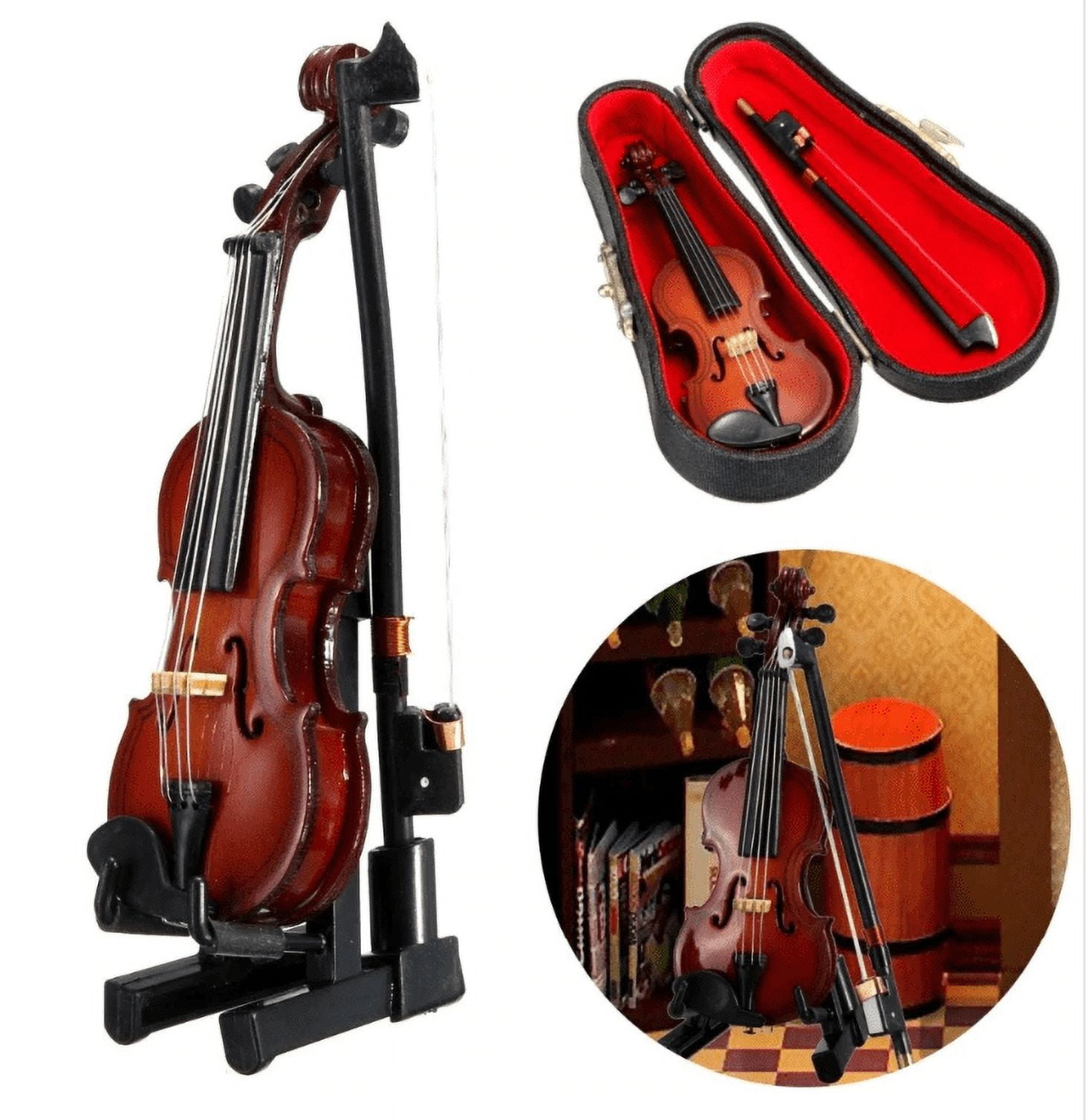 LNGOOR Mini Violin With Case Music Instrument Gift Wooden Mode ...