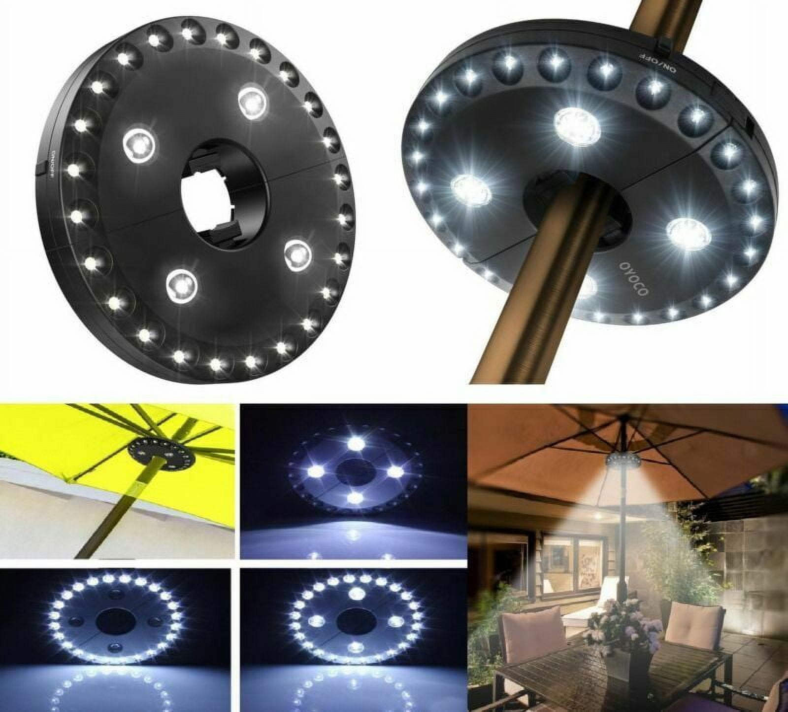 LNGOOR Patio Umbrella Light 3 Brightness Modes Cordless 28 LED Lights ...
