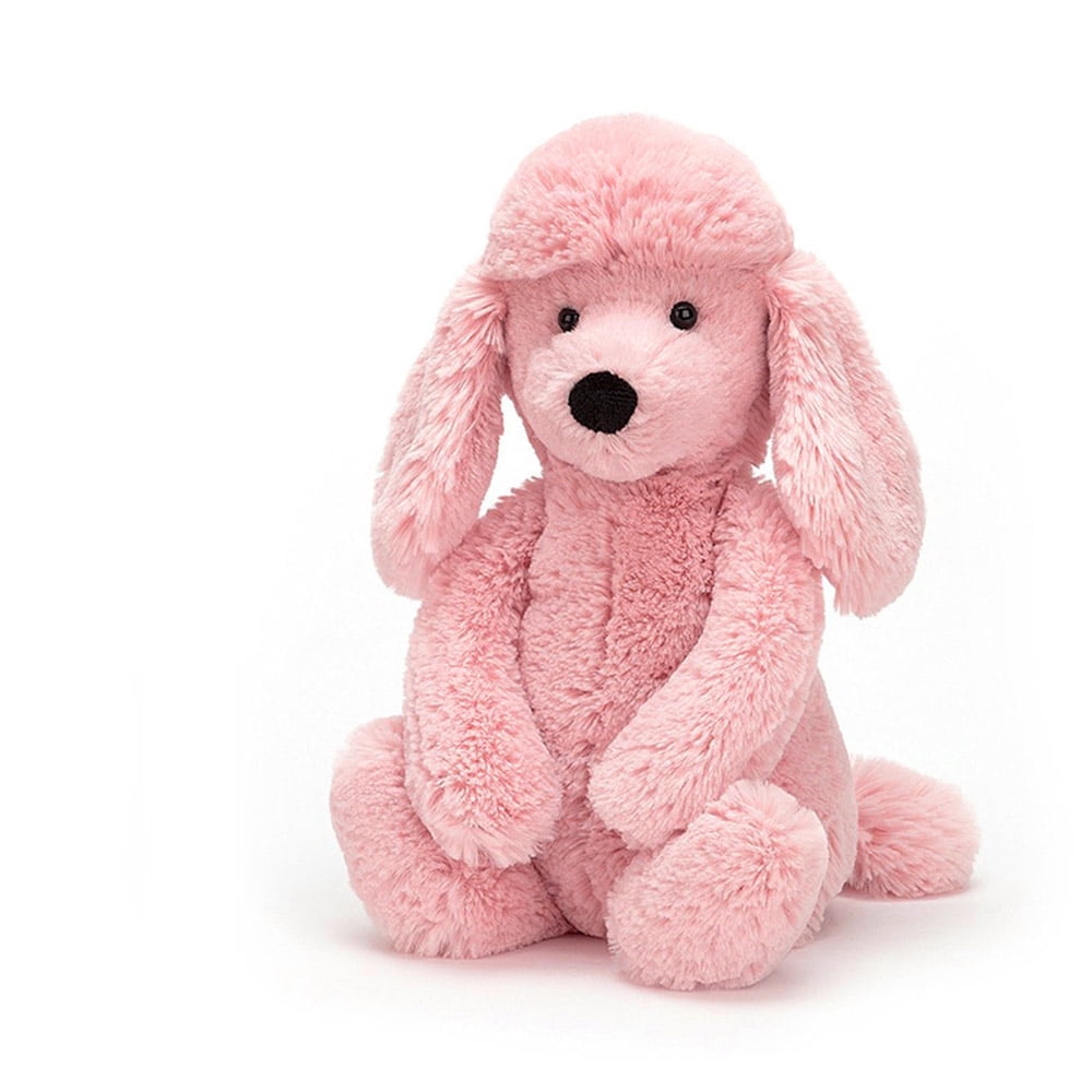 LNGOOR Poodle Plush Toy 16" Stuffed Plush Pillow Pink Soft Fluffy Puppy ...