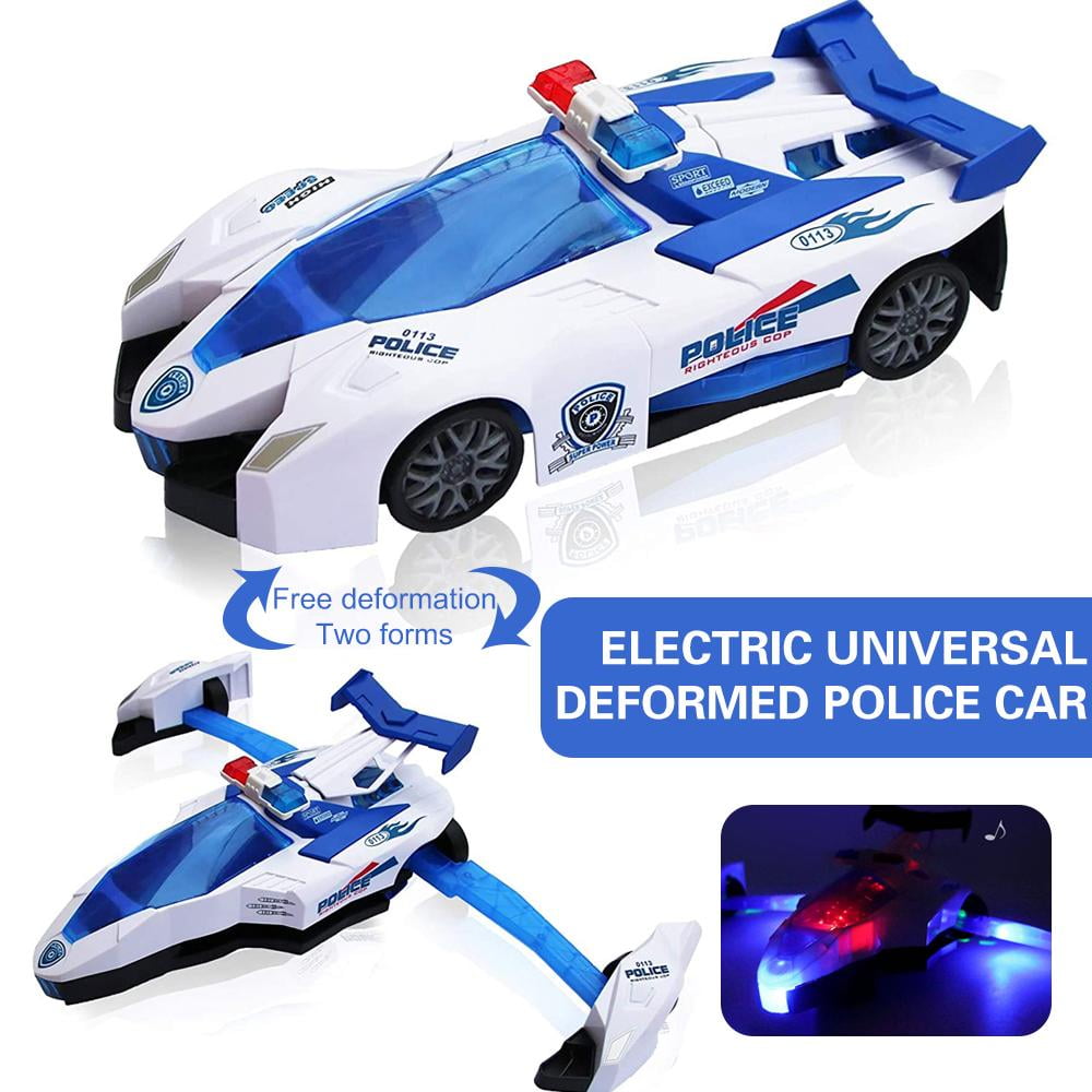 LNGOOR Remote Control Car, Transforming Car Toy Electric Police ...