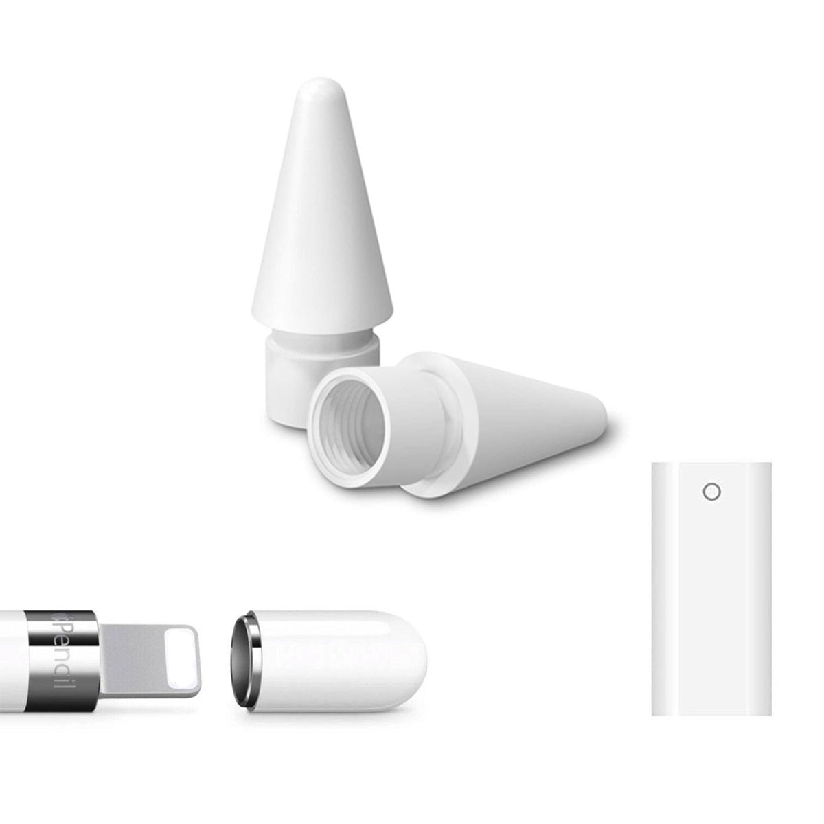 LNGOOR Replacement Ipencil Magnetic Replacement Caps + Charging Adapter ...