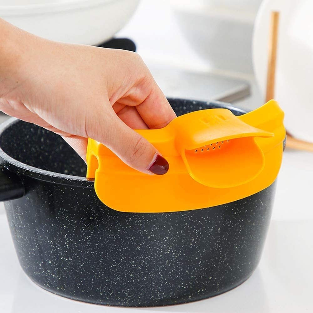 LNGOOR Silicone Kitchen Food Strainer, Duckbill Round Edge Funnel for ...
