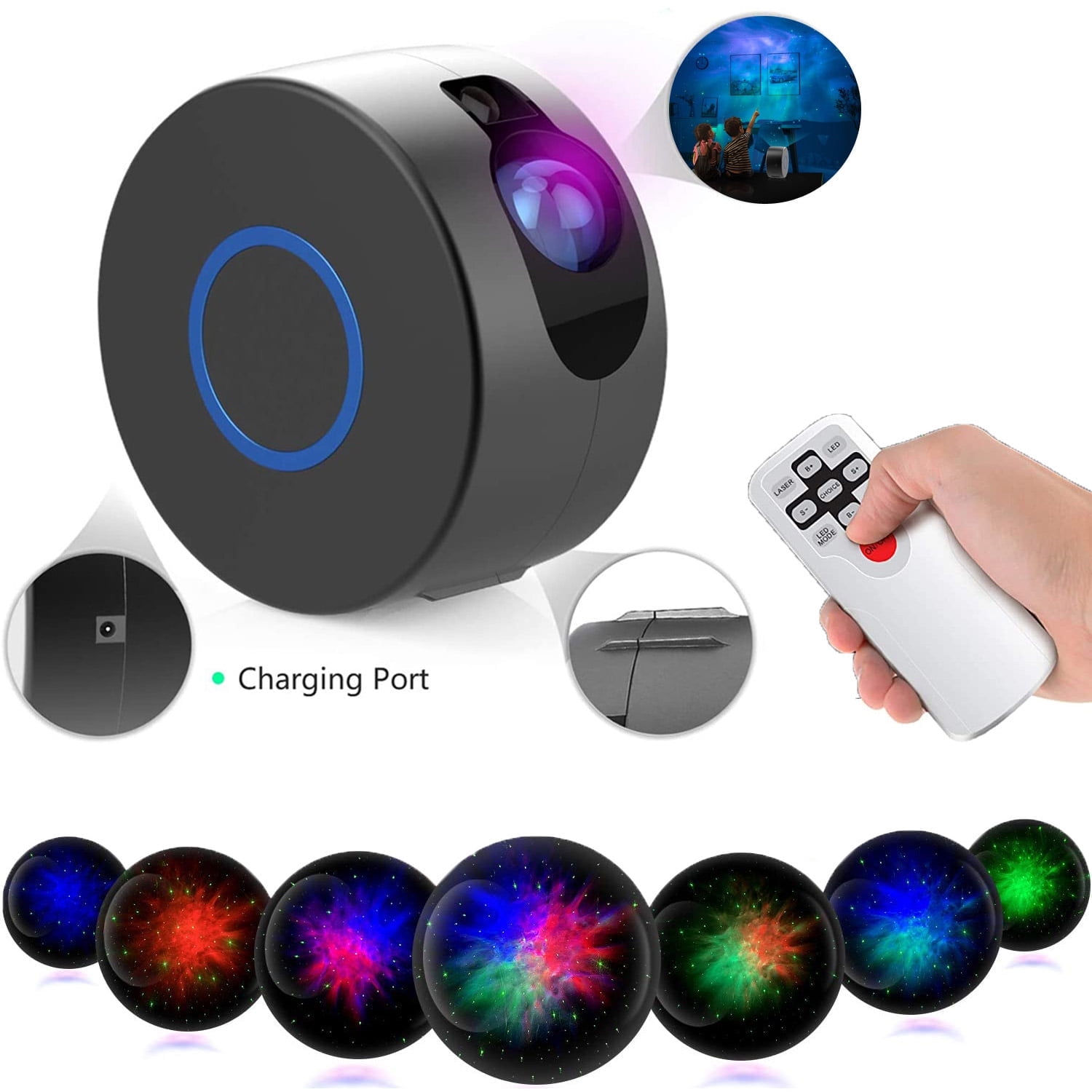 LNGOOR Star Night Light Projector, Sky Starry Galaxy Projector LED ...