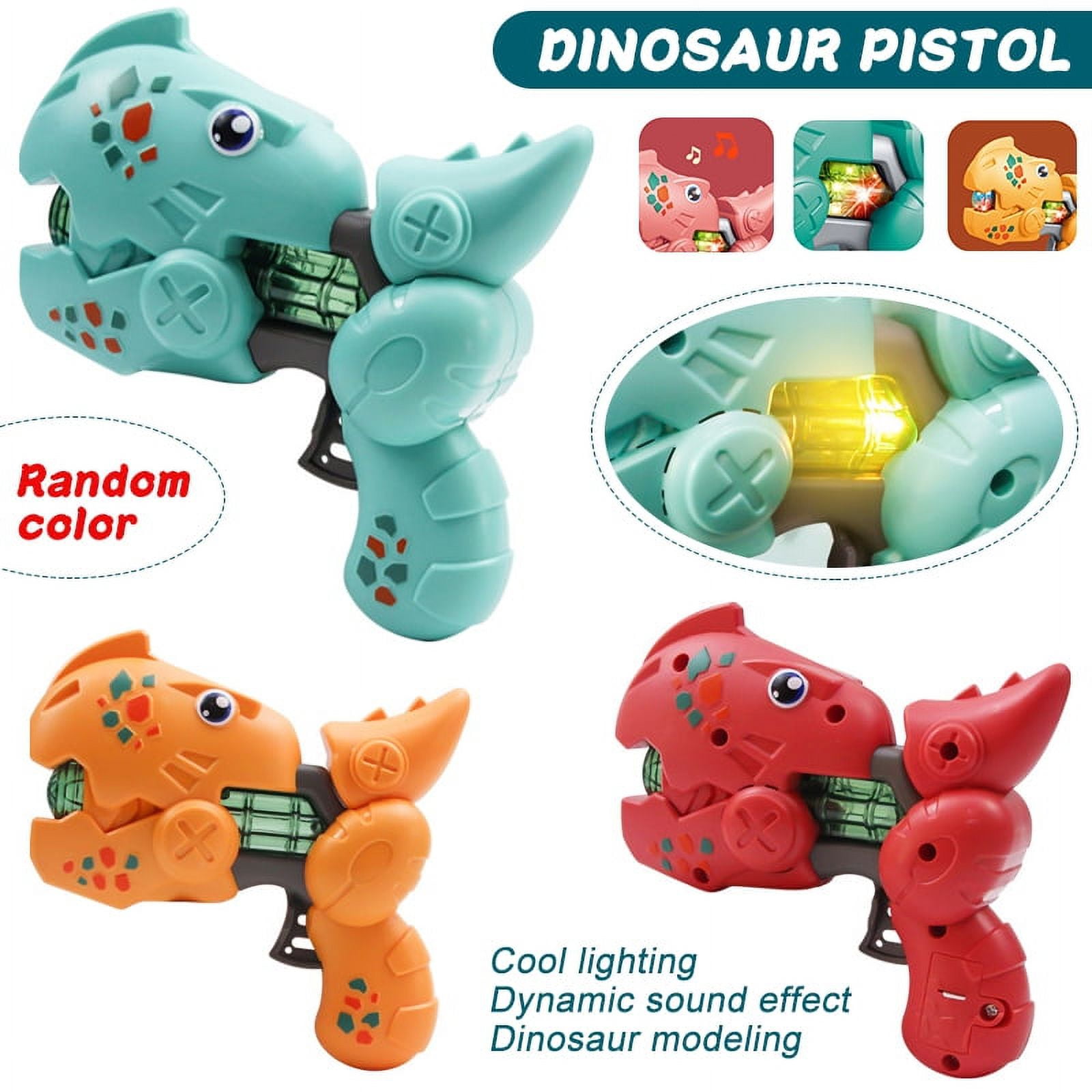 LNGOOR Toddler Mini Toy Guns, Flashing LED Musical Light Up Guns with ...