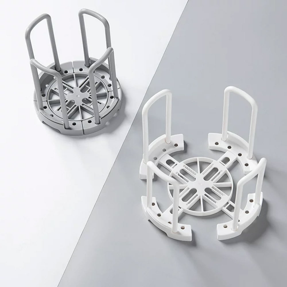 LNGOOR White Retractable Bowl Rack, Plain Bowl Holder, Space-Saving ...