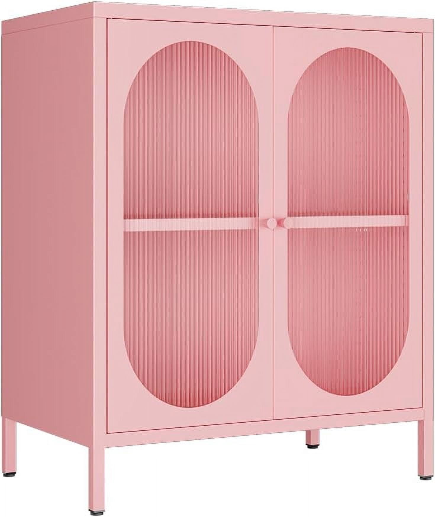 LNGZOE 2 Door Metal Locker Storage Cabinet with 1 Adjustable Shelves ...