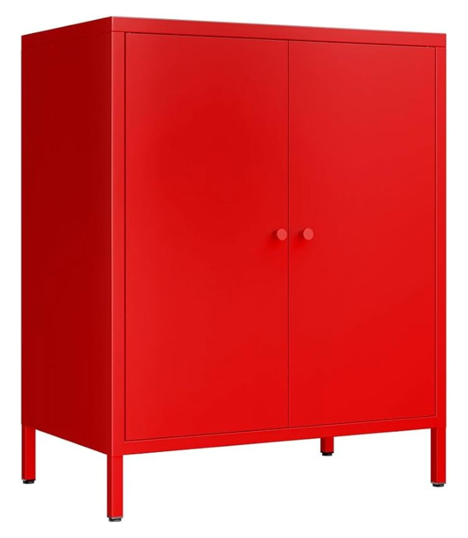 LNGZOE 2 Door Metal Locker Storage Cabinet with 1 Adjustable Shelves ...