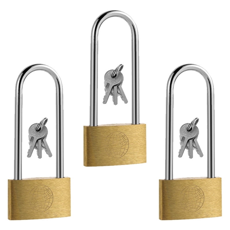 LNJBABAO 3 Pack Solid Brass Padlocks with Keys for Gates and Security ...