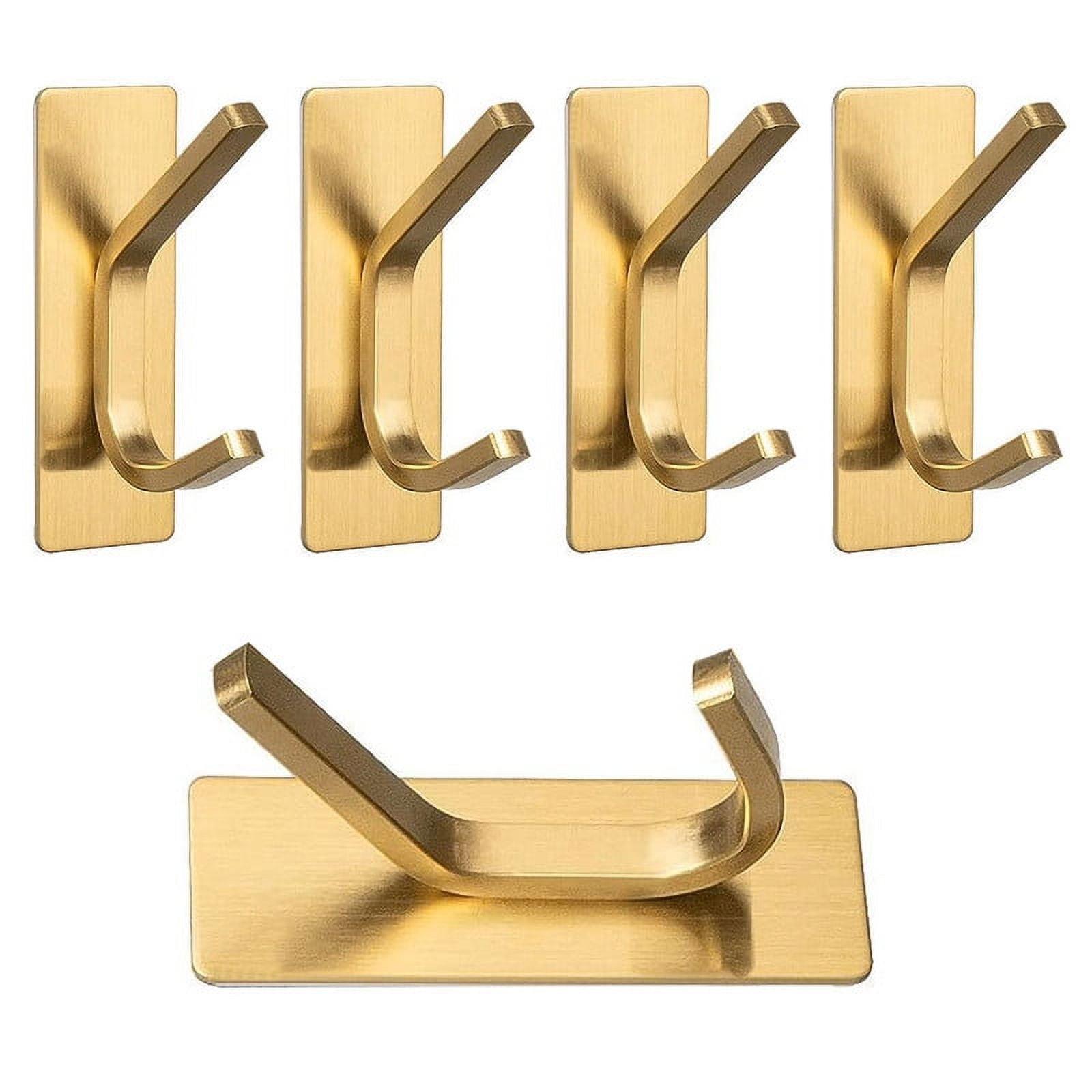 LNJBABAO 5 Pcs Brushed Gold Wall Hooks for Hanging Coats Hat Towel ...