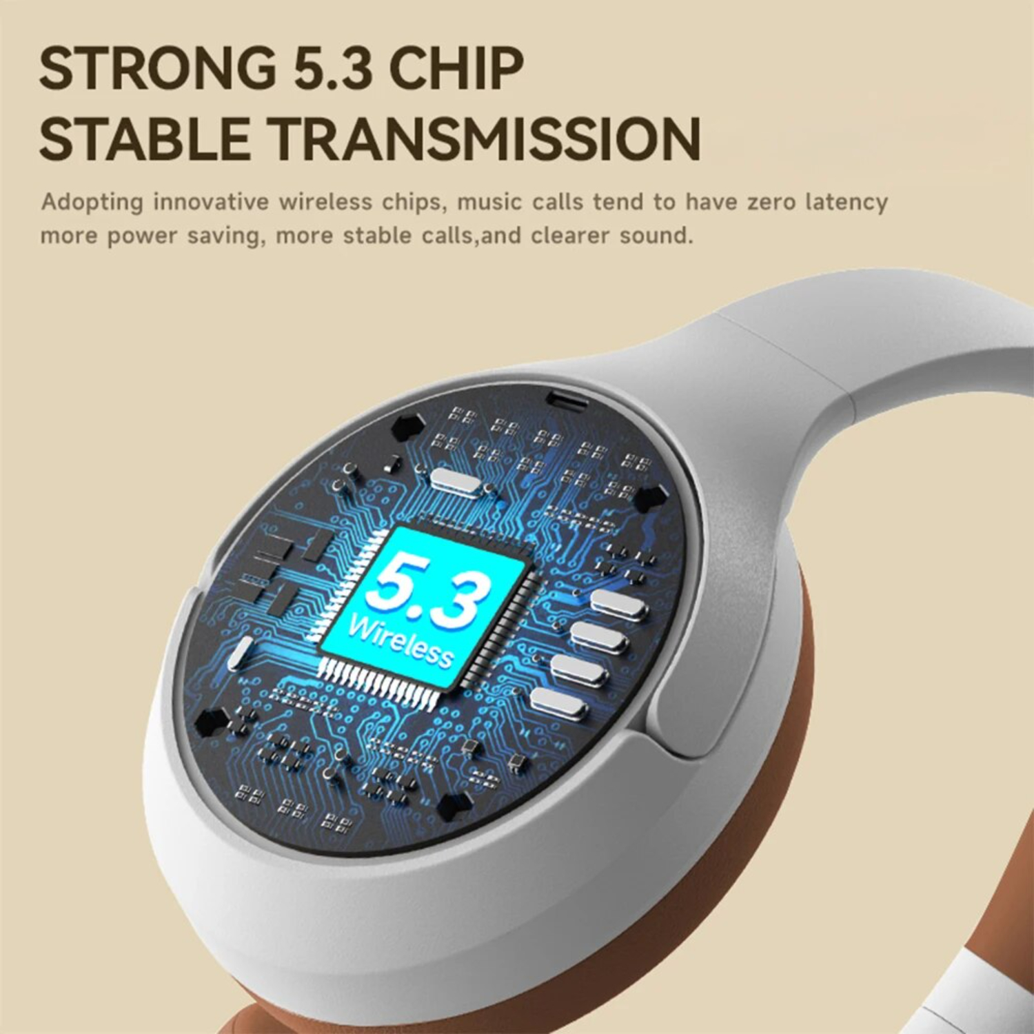 LNJLAN Headset Wireless Bluetooth 5.3 Gaming Surround Sound 12 Hours Standby Life Folding Sports ...