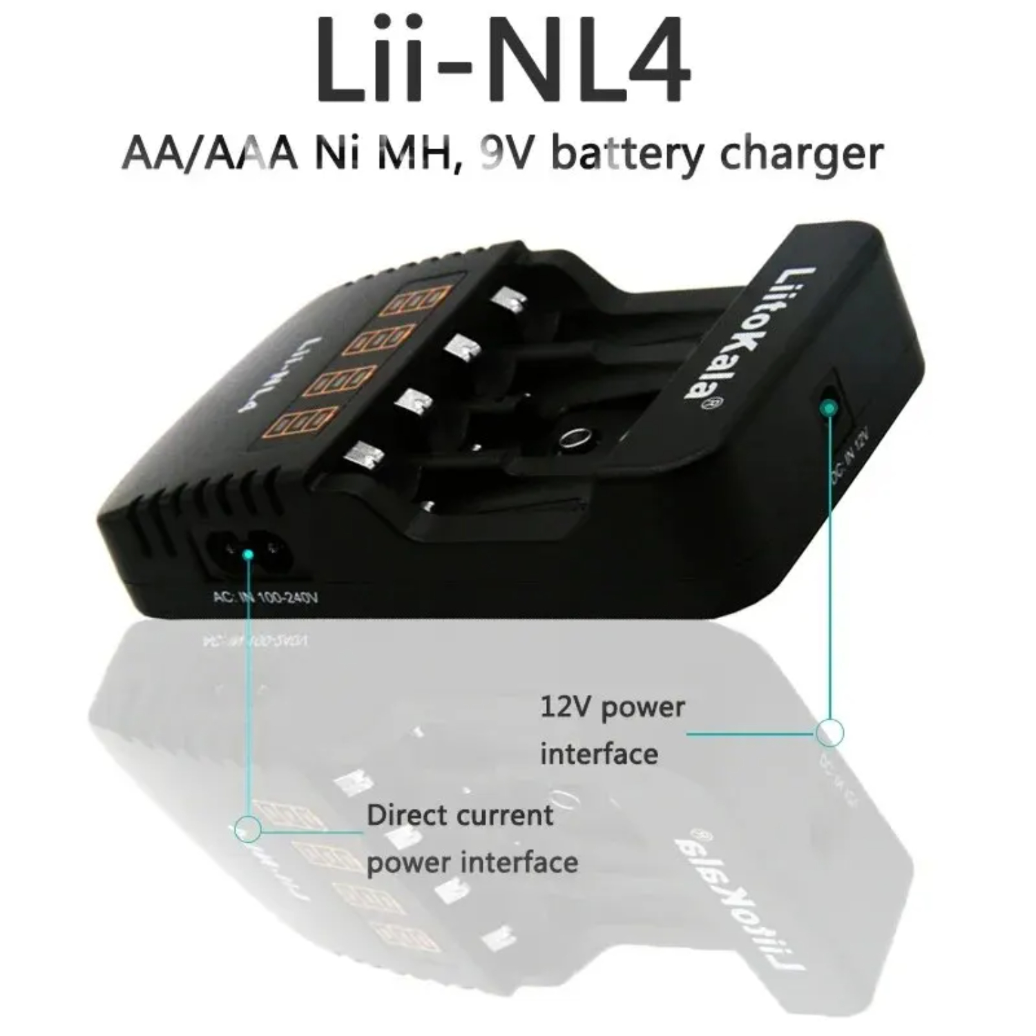 LNJLAN Lii-NL4 Lii-ND4 1.2V AA AAA 9V Battery Charger Ni-MH Ni-Cd ...