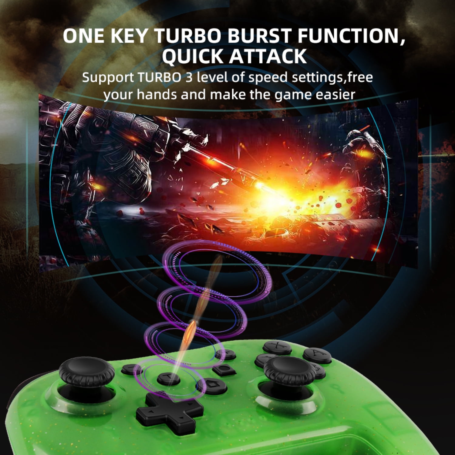 LNJLAN Luminous Wireless Controller PS3 Console TV BOX Joystick 6 AXIS ...