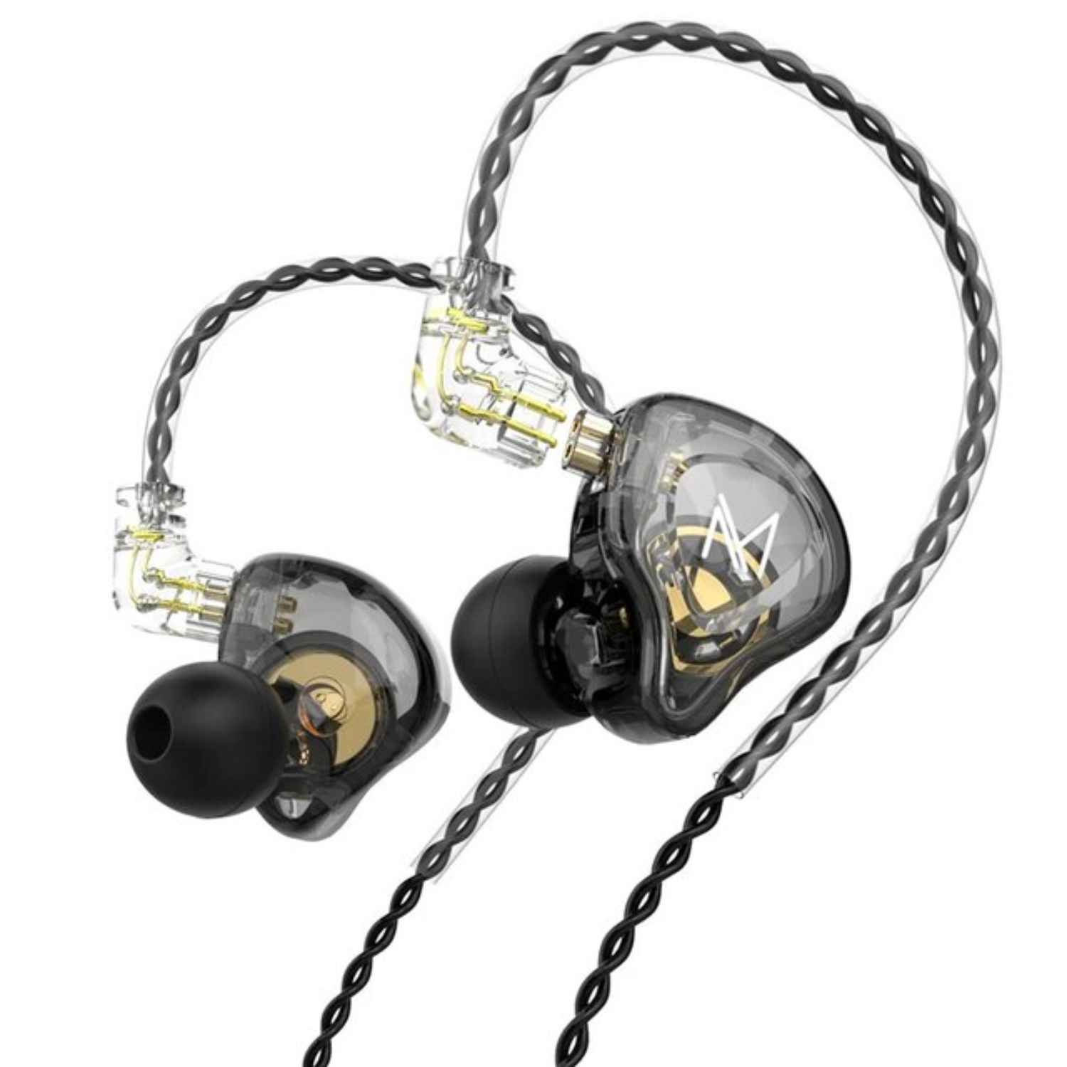 LNJLAN MT1 Black Mic In Ear Earphone Dynamic DJ Monitor IEM Earbud HIFI ...
