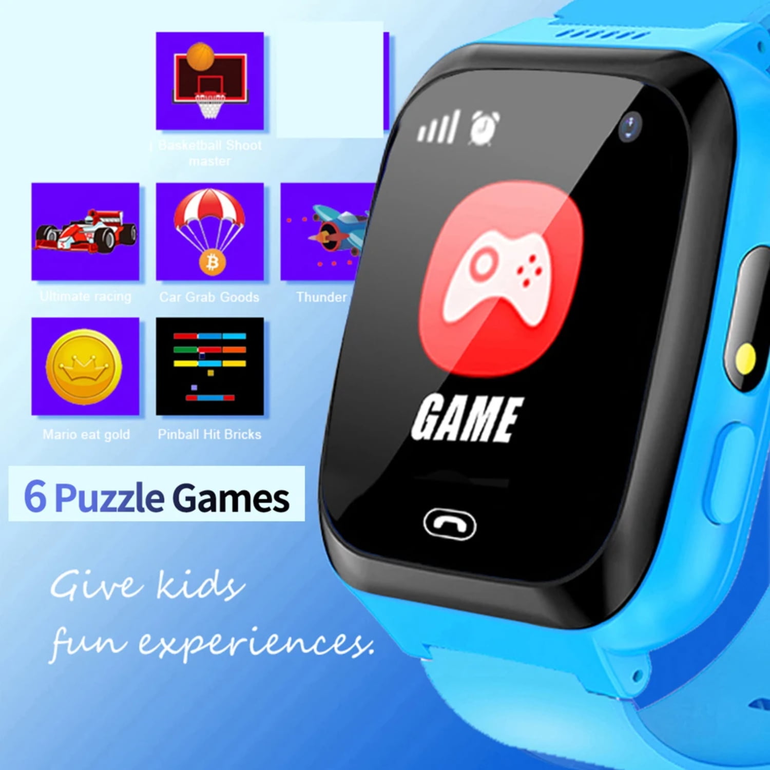 LNJLAN New Game Smart Watch Phone Call Music Play Flashlight 6 Games ...