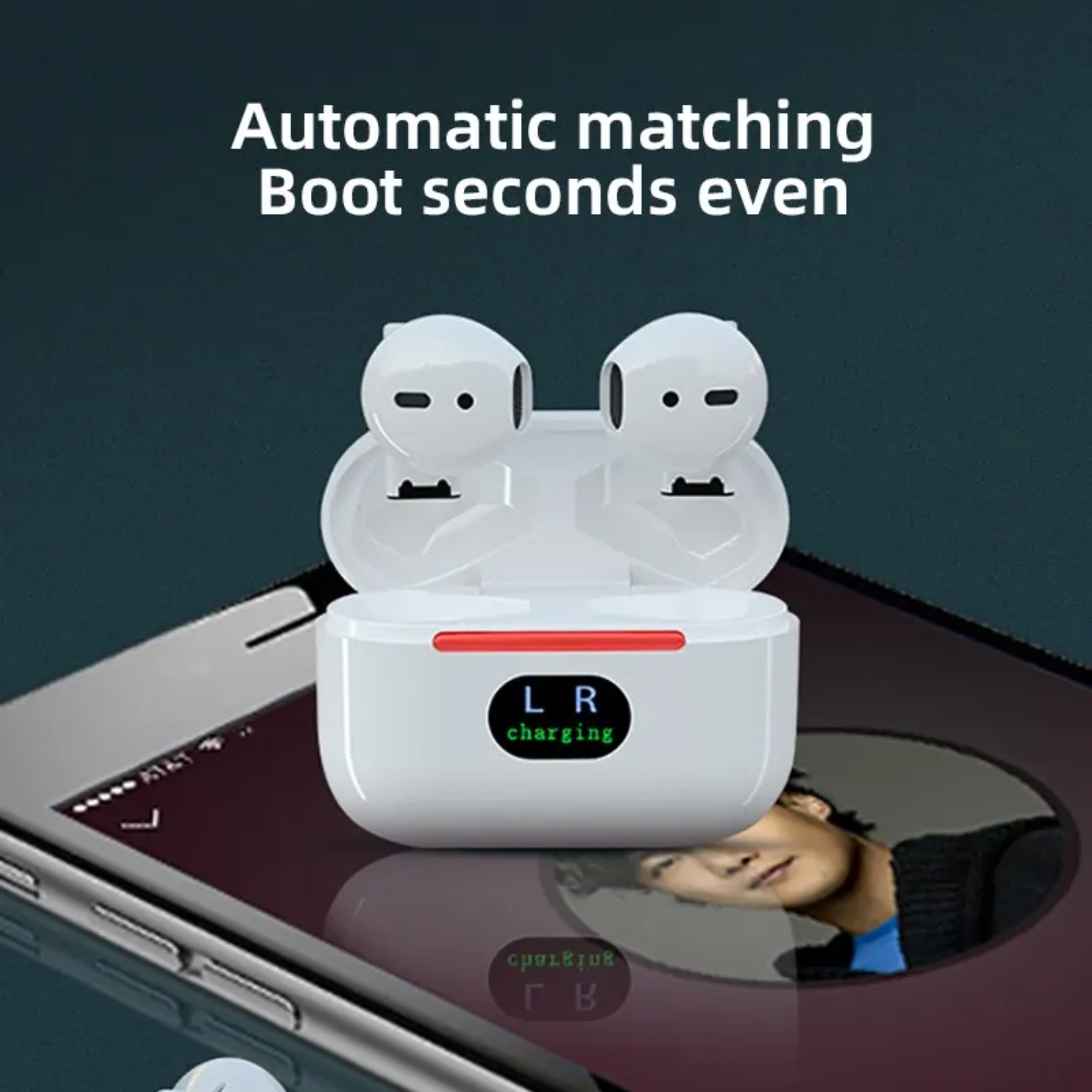 LNJLAN Pro5 Plus Wireless Bluetooth Headphones Power Digital Display Intelligent Noise Reduction ...