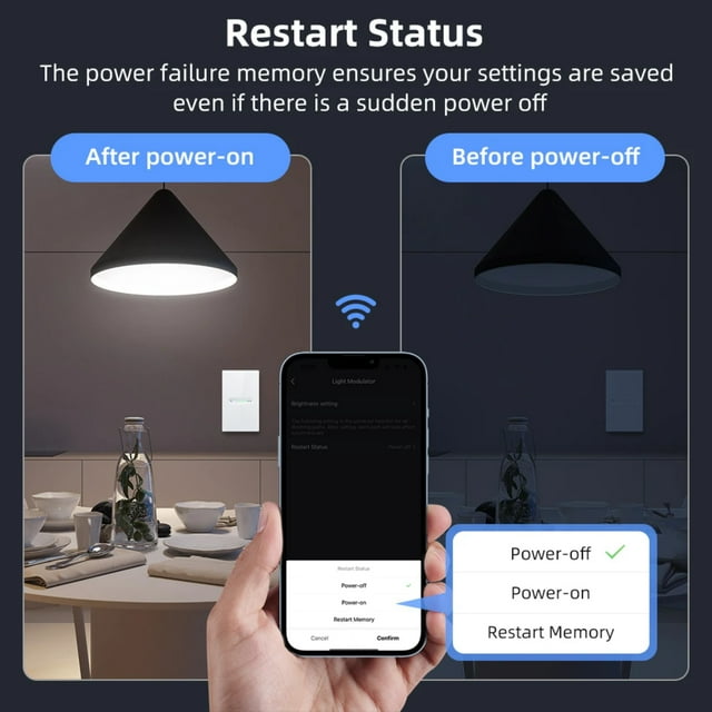 LNJLAN Smart WiFi Wall Touch Light Dimmer Switch Dimmer Switch Smart ...