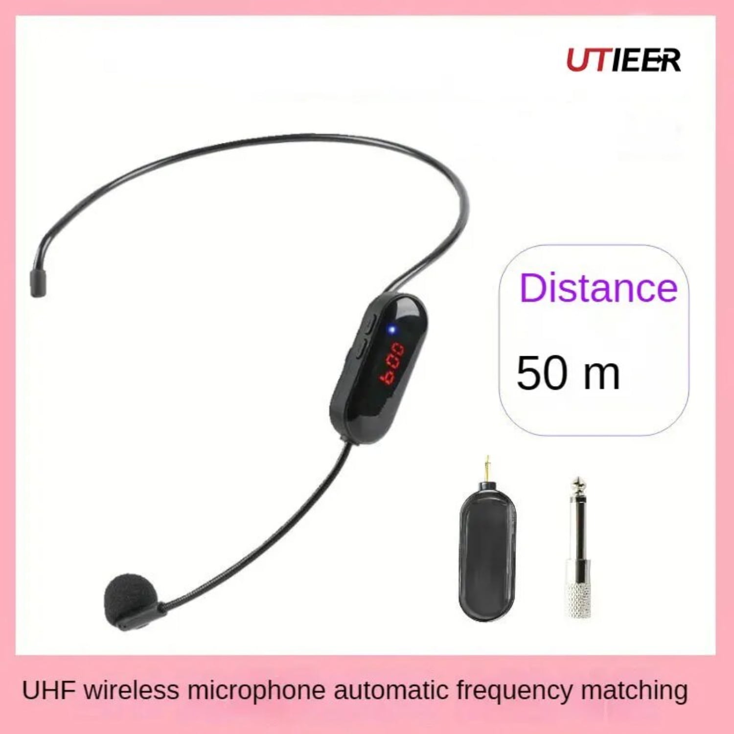 LNJLAN UHF Headset Wireless Microphone Little Bee Amplifier Teacher Use ...