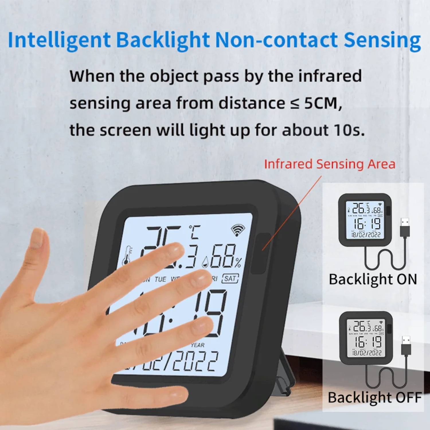 LNJLAN WiFi Smart IR Remote with Temperature & Humidity Sensor With LCD ...