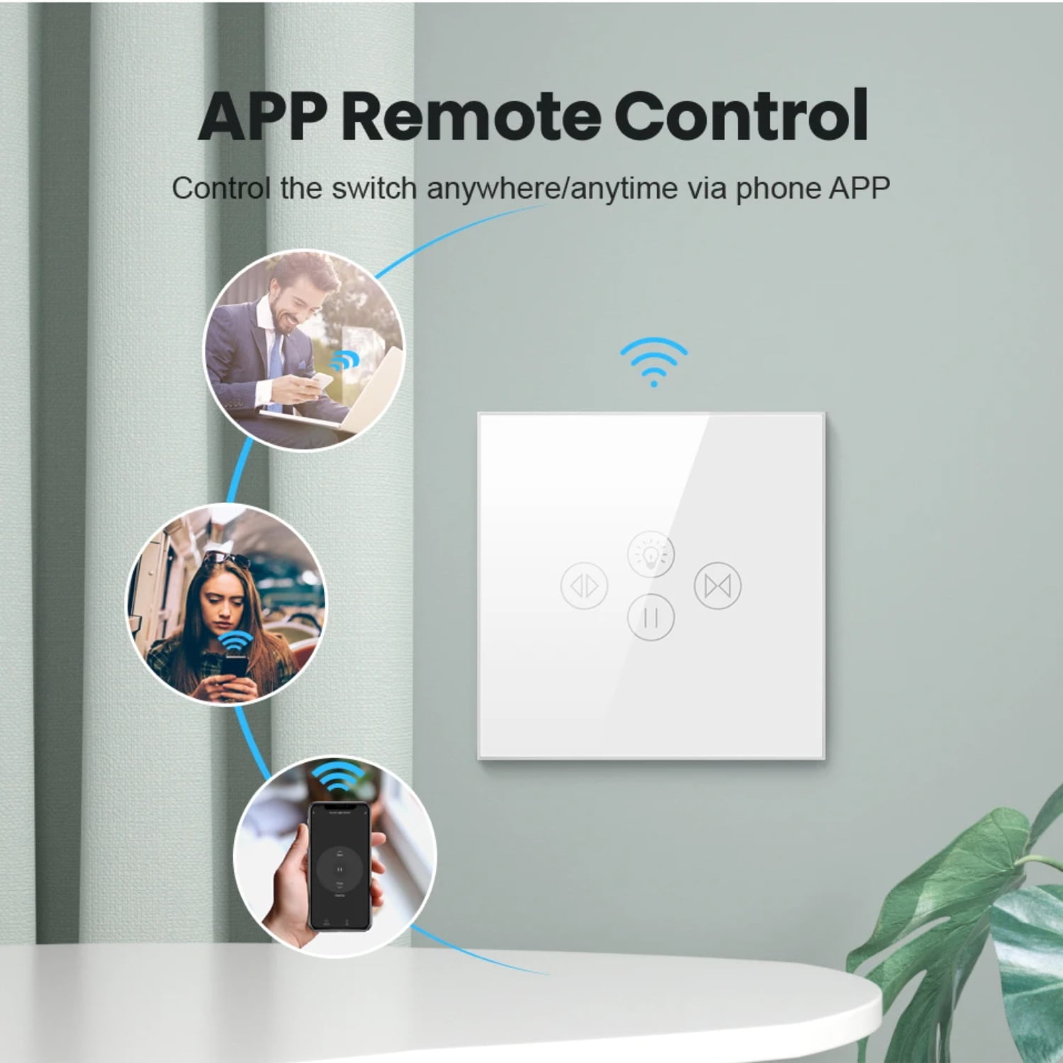 LNJLAN WiFi Smart Life Curtain Light Switch For Roller Shutter Motor ...