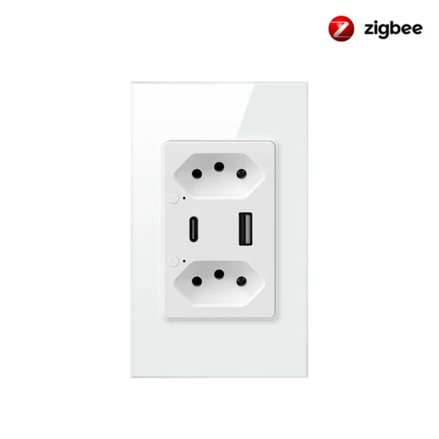 LNJLAN WiFi/ZigBee Brazil Smart Wall Socket With USB/Type C Ports Power ...