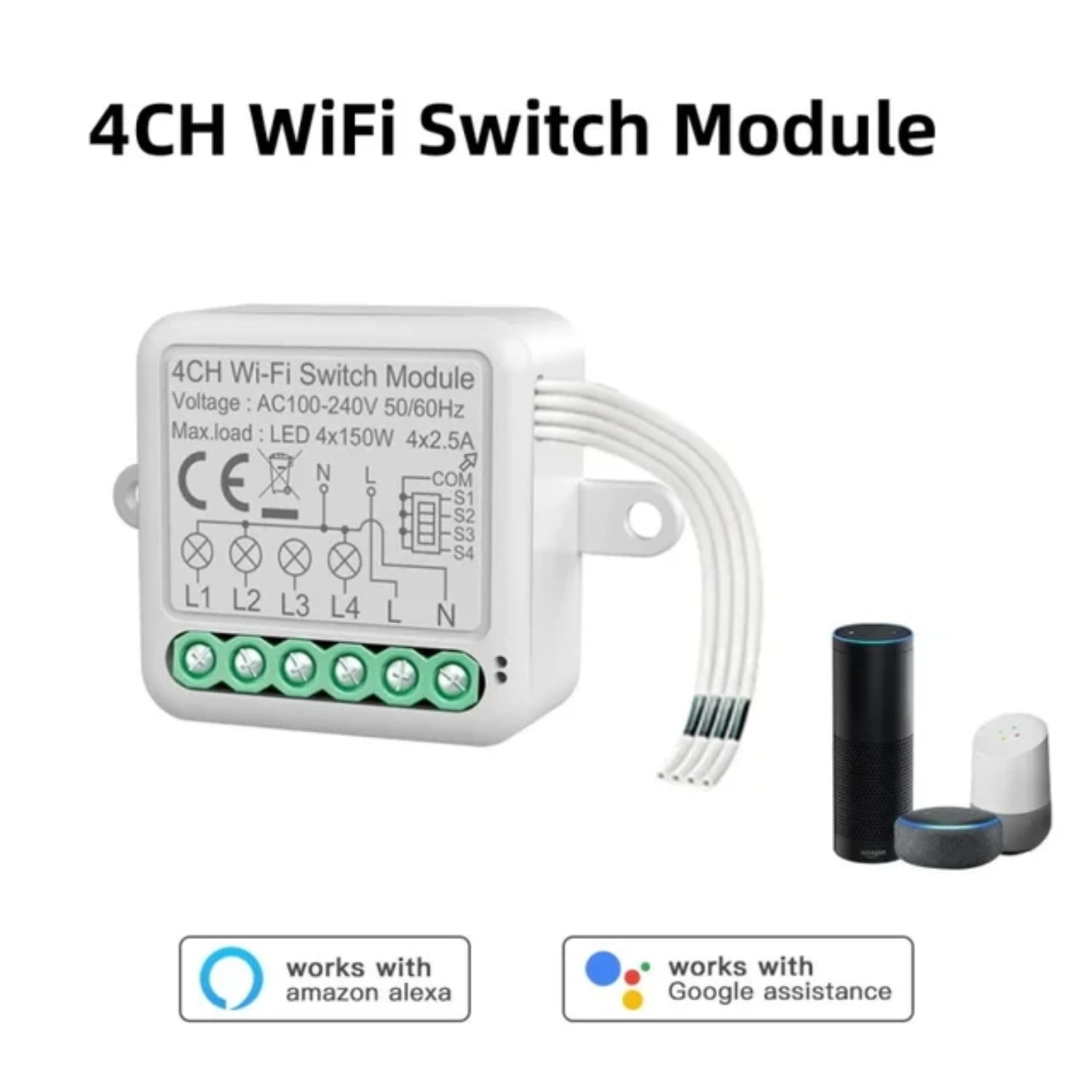 LNJLAN WiFi Zigbee Smart Light Switch Module 1/4Gang Neutral Wire 2 Way ...