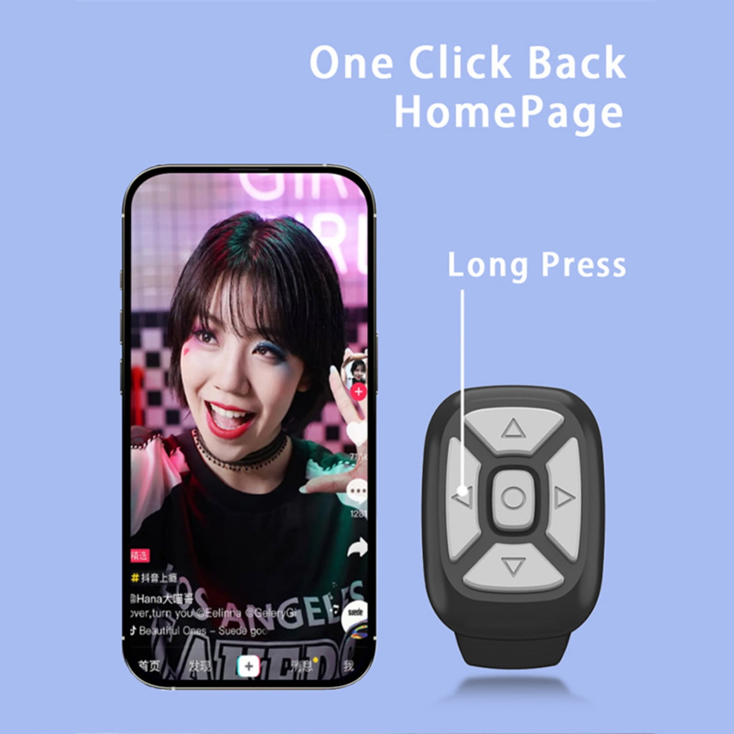 LNJLAN Wireless Bluetooth Mobile Selfie Lazy Instant Music Video Remote Control Ring Mobile ...