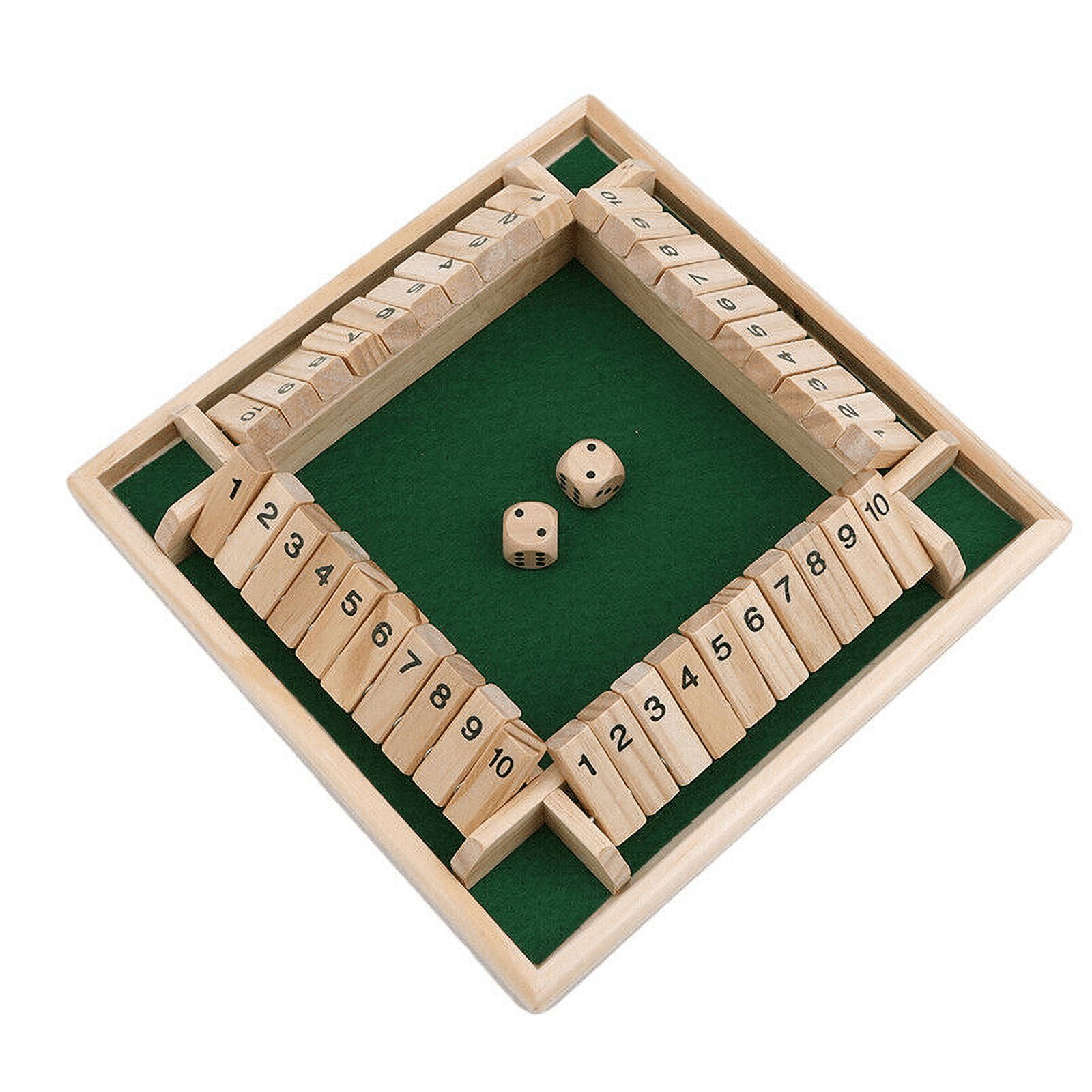 LNKOO 10 Number Pub Bar Board Dice Game For Shut the Box Wooden Memory ...