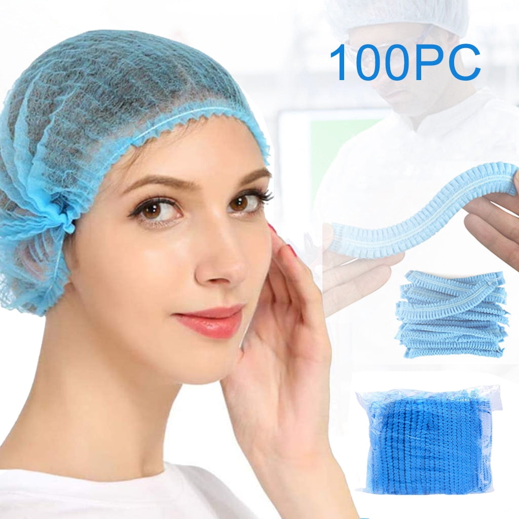 LNKOO 100PCS Disposable Protective Caps, 21 Inch Hair Net for Salon Spa ...