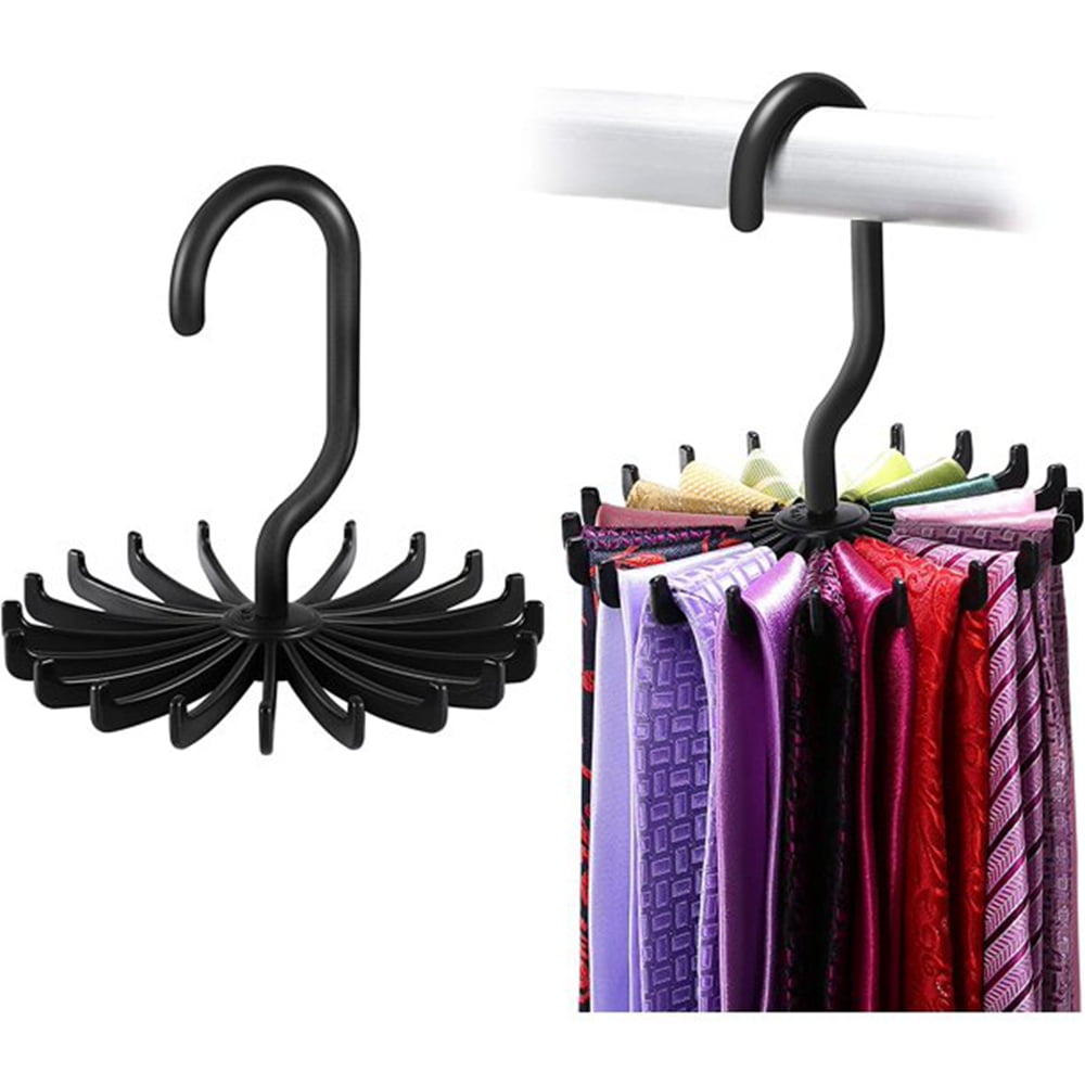LNKOO 1Pcs 360 Degree Rotating Tie Rack Belt Hanger Holder Hook 20 Hook ...