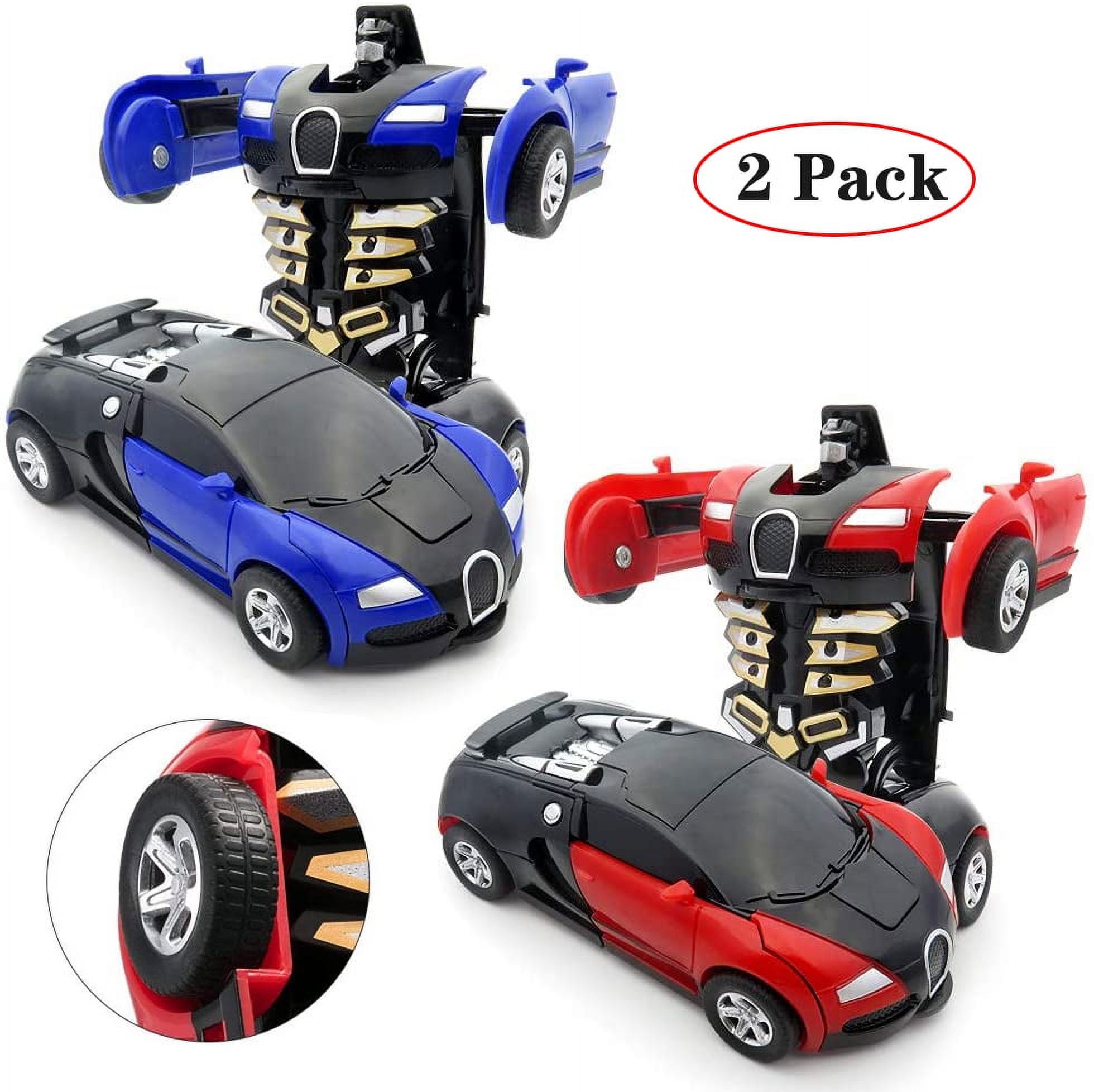 LNKOO 2 Pack Robot Car Toy 2 in 1 Deformation Car for Kids Boys Playing ...