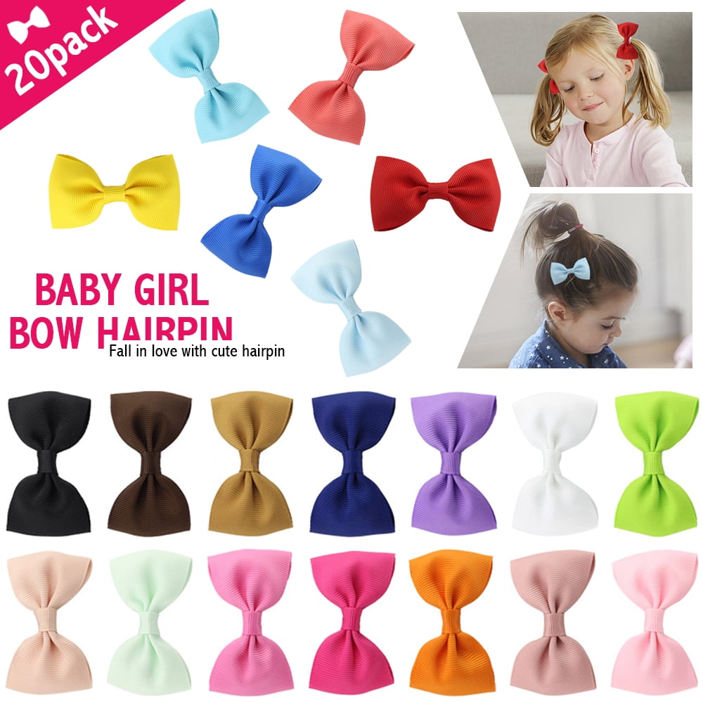 LNKOO 20 Colors in Pairs Baby Girls Fully Lined Hair Pins Tiny 2.7 ...