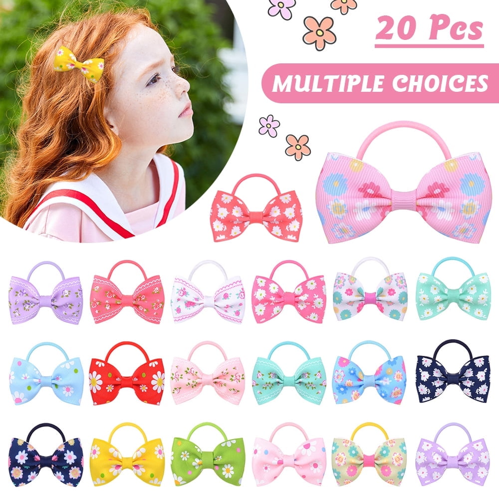 LNKOO 20 Pcs 2 Inch Baby Girls Grosgrain Ribbon Hair Bows With Ties ...
