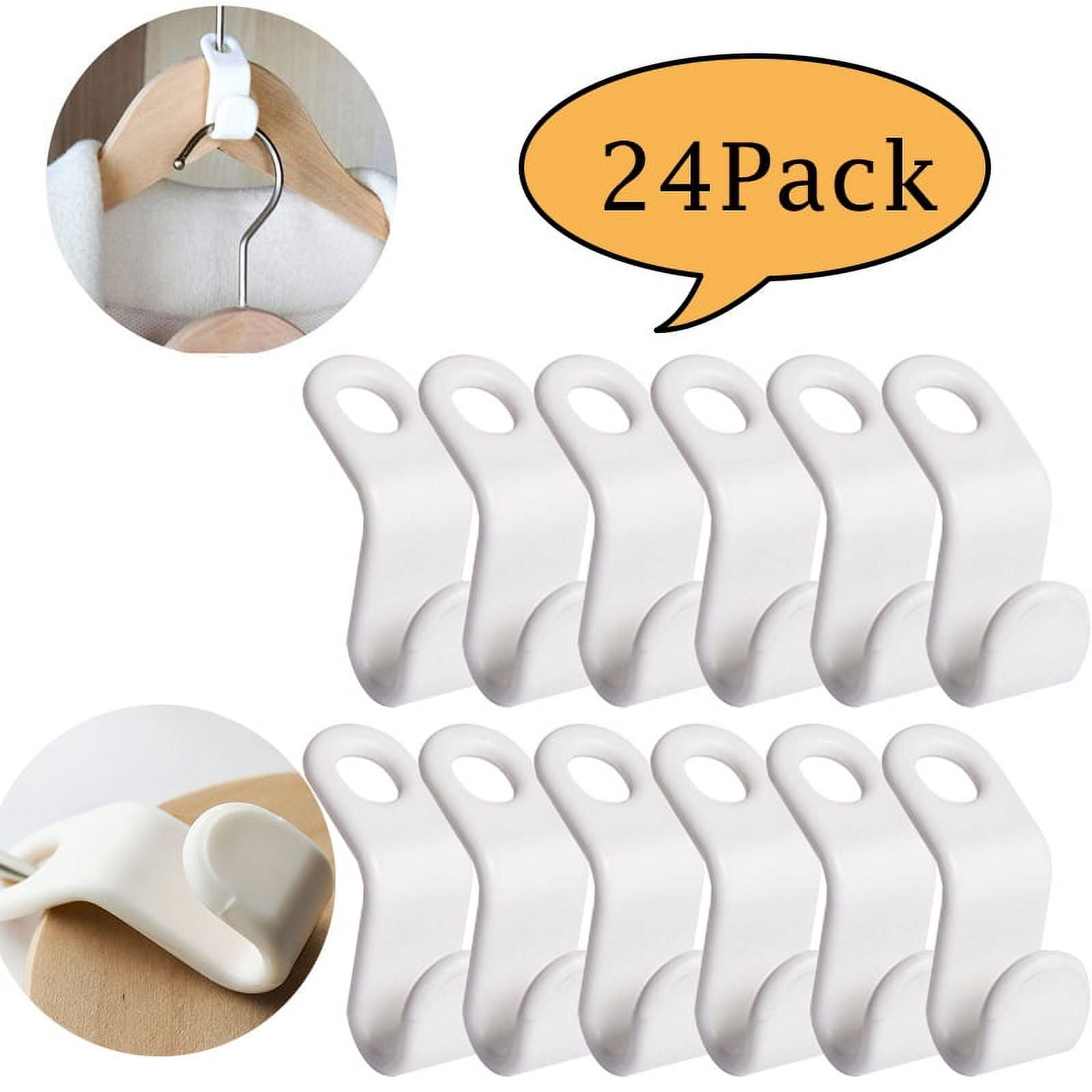 LNKOO 24 Pcs Clothes Hanger Connector Hooks, Outfit Hangers, Velvet ...
