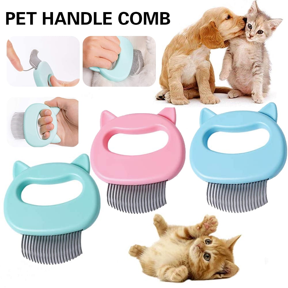 LNKOO 3 PCS Cat Comb Pet Short & Long Hair Removal Massaging Shell Comb ...