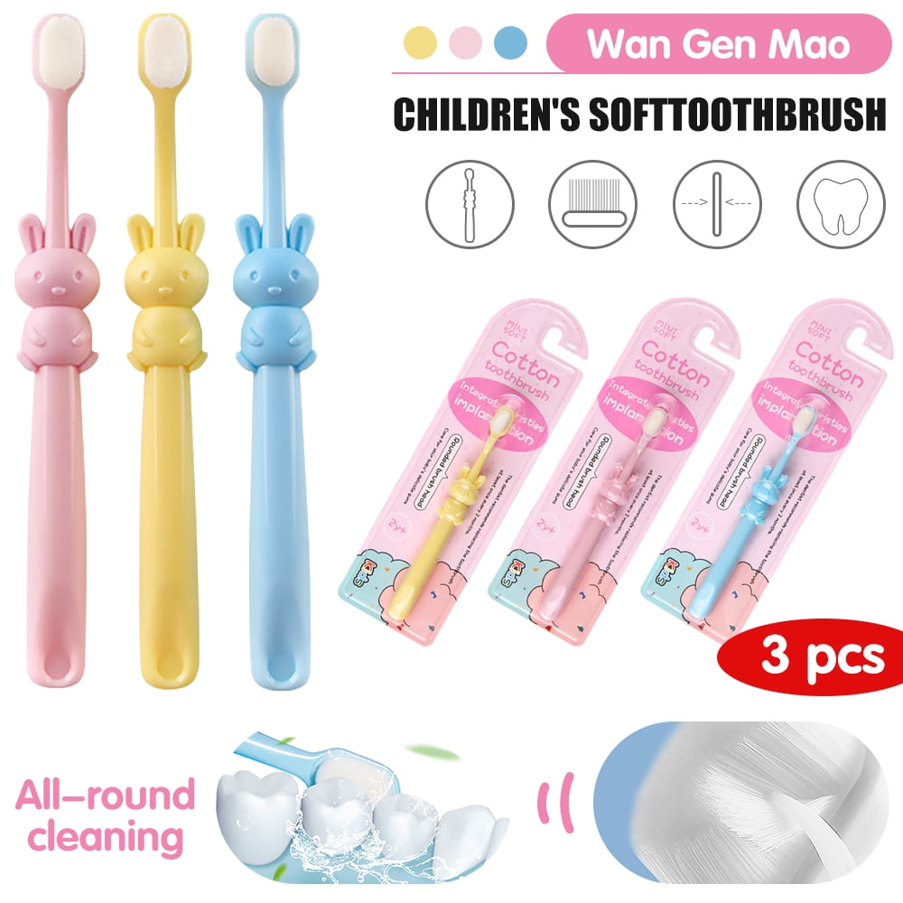 LNKOO 3 Pack Baby Extra Soft Toothbrush, Nano Toothbrush For Sensitive ...