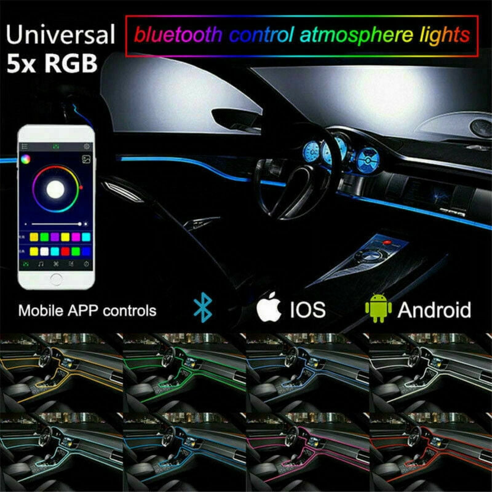 LNKOO 6M RGB LED Car Interior Decor Interior Fiber Optic Neon EL ...