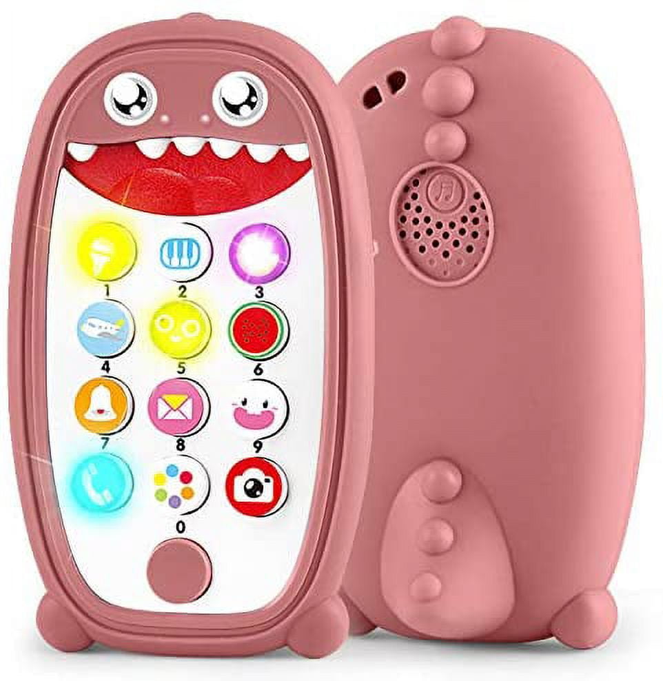 LNKOO Baby Dinosaur Cell Phone Toy with Removable Teether Case, Light ...