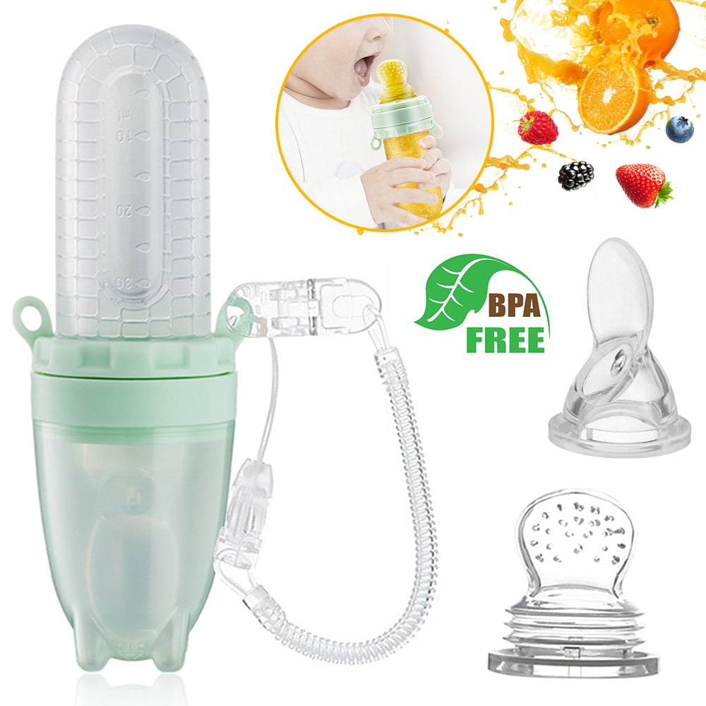 LNKOO Baby Food Feeder Set, 2 in 1 Silicone Fruit Pacifier Feeder and ...