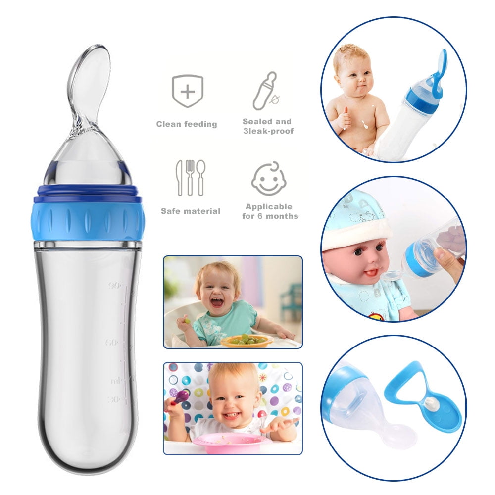 LNKOO Baby Food Feeder Silicone Squeeze Rice Cereal Bottles with ...