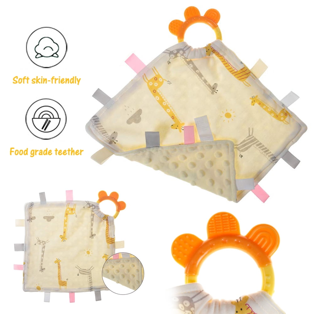 LNKOO Baby Tags Security Blankets - Baby Soothing Plush Blanket with ...