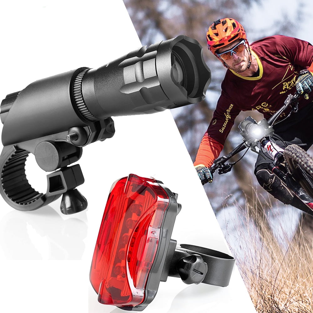 LNKOO Bright LED Bike Lights Front and Back, Adjustable Focus Bicycle ...