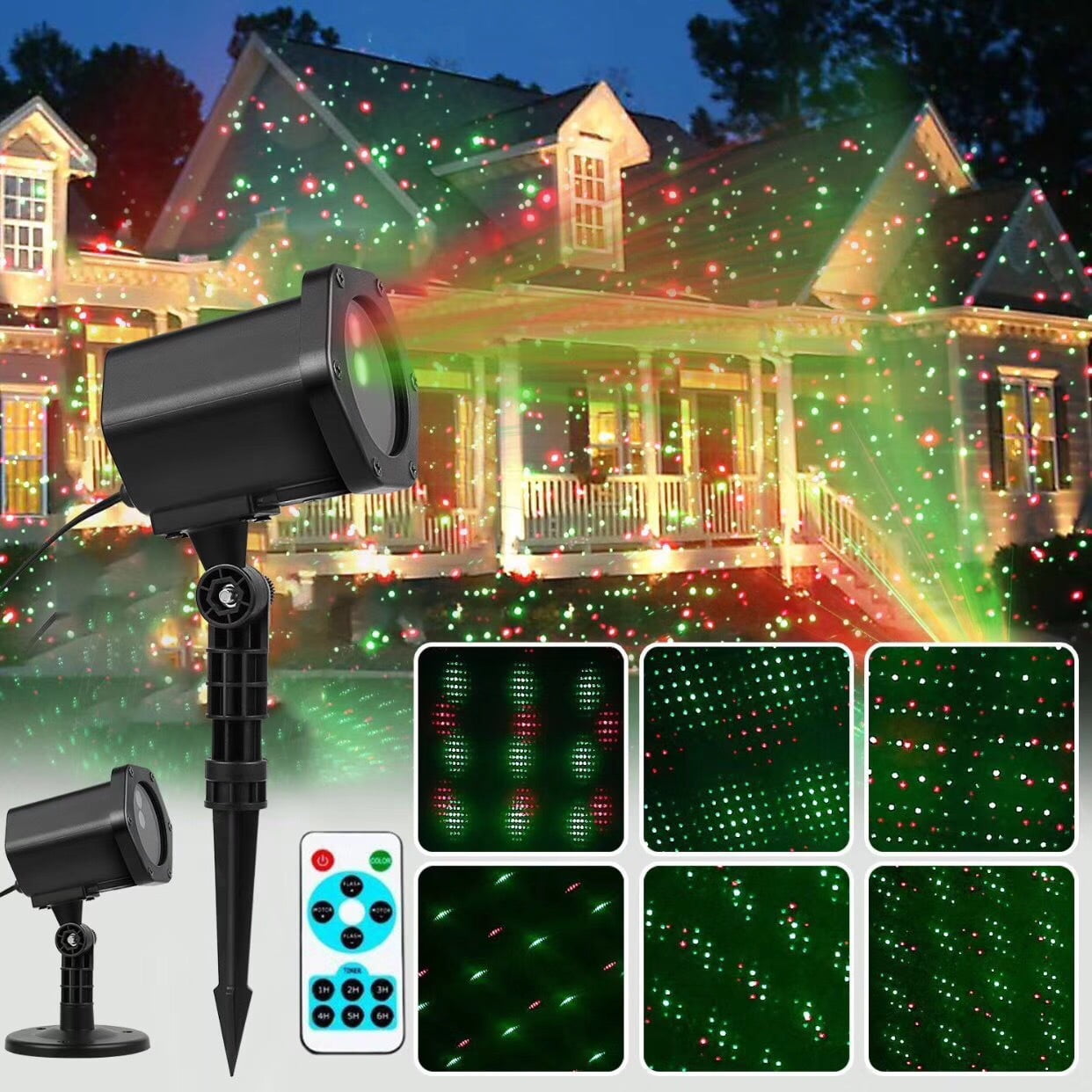 LNKOO Christmas Laser Lights Projector Star Laser Lights Show for ...