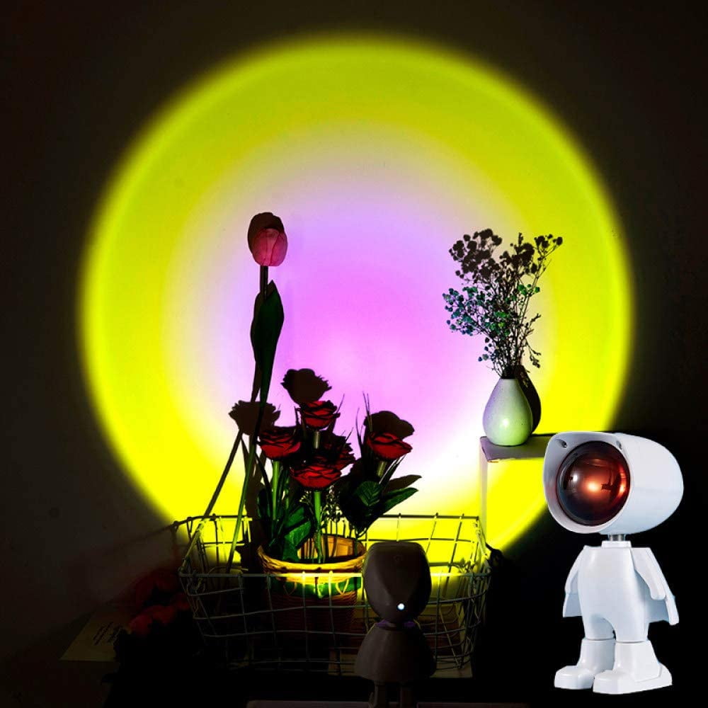 LNKOO Dimmable 360 Degree Rotation Rainbow Projection Lamp Led,Romantic ...
