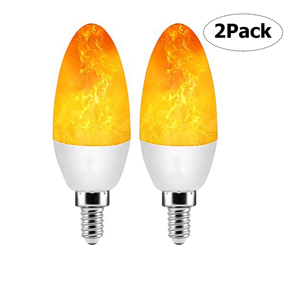 LNKOO E12 Flame Bulbs 2 Pack, 3 Mode LED Candelabra Flame Light Bulb 3 ...