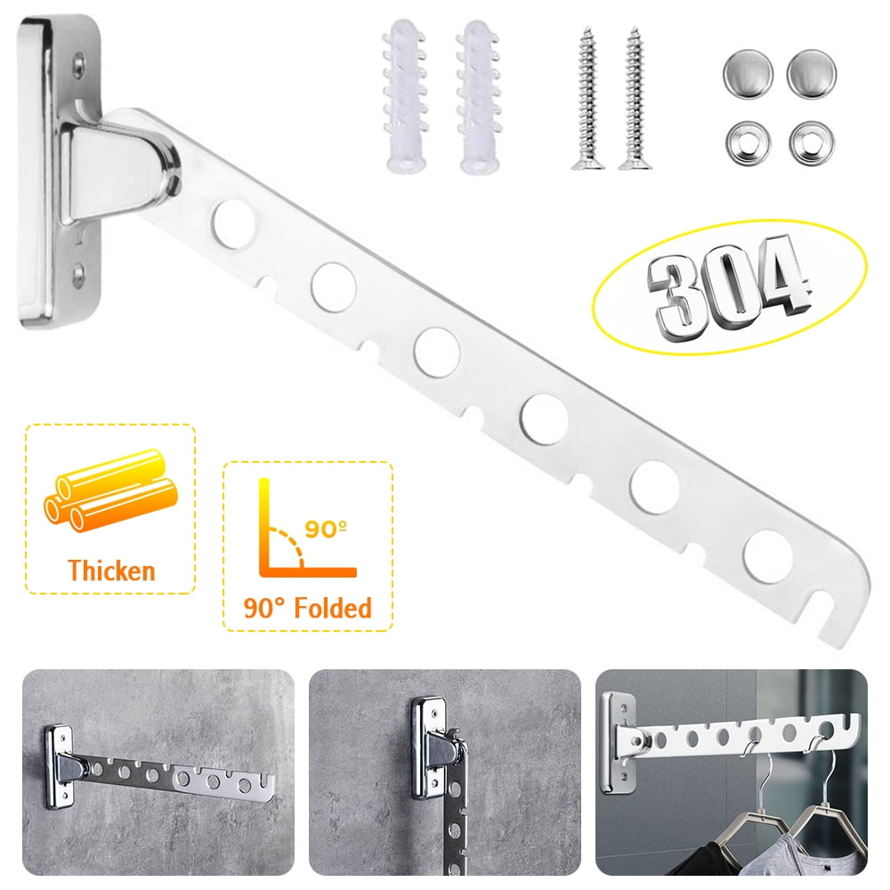 LNKOO Hanger Holder, Stainless Steel Wardrobe Organizer Wall Mounted ...