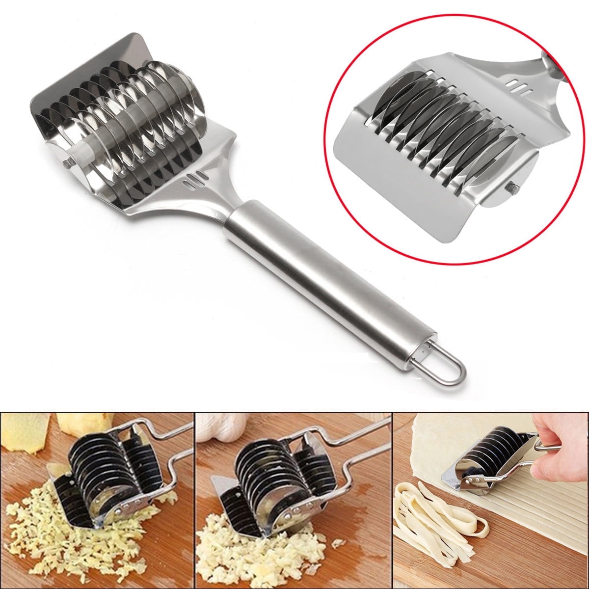 LNKOO High Grade Stainless Steel Noodle Lattice Roller Docker Dough ...