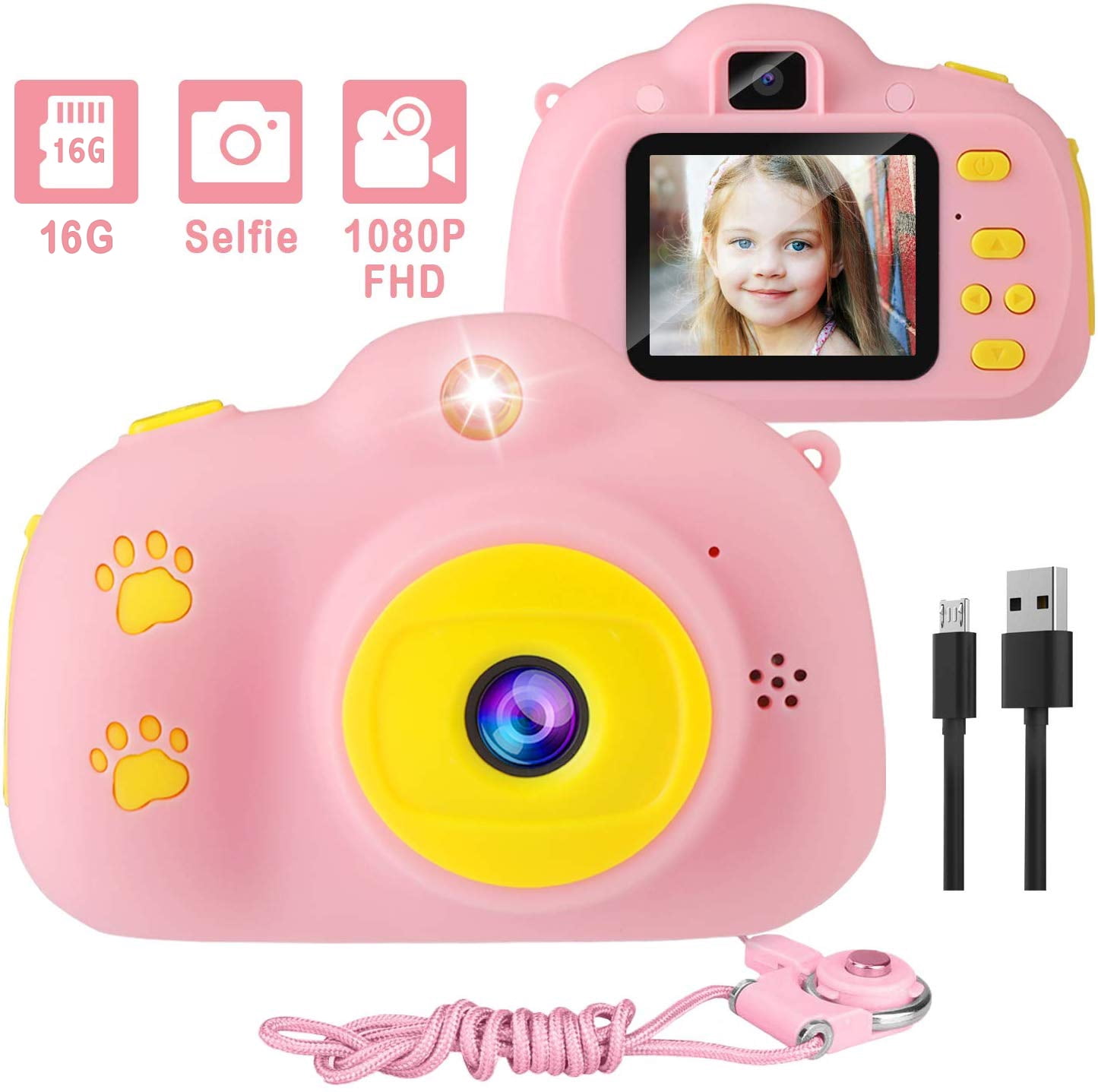 LNKOO Kids Cameras Dual Selfie Digital Camera,Anti-Drop 13.0MP Video ...