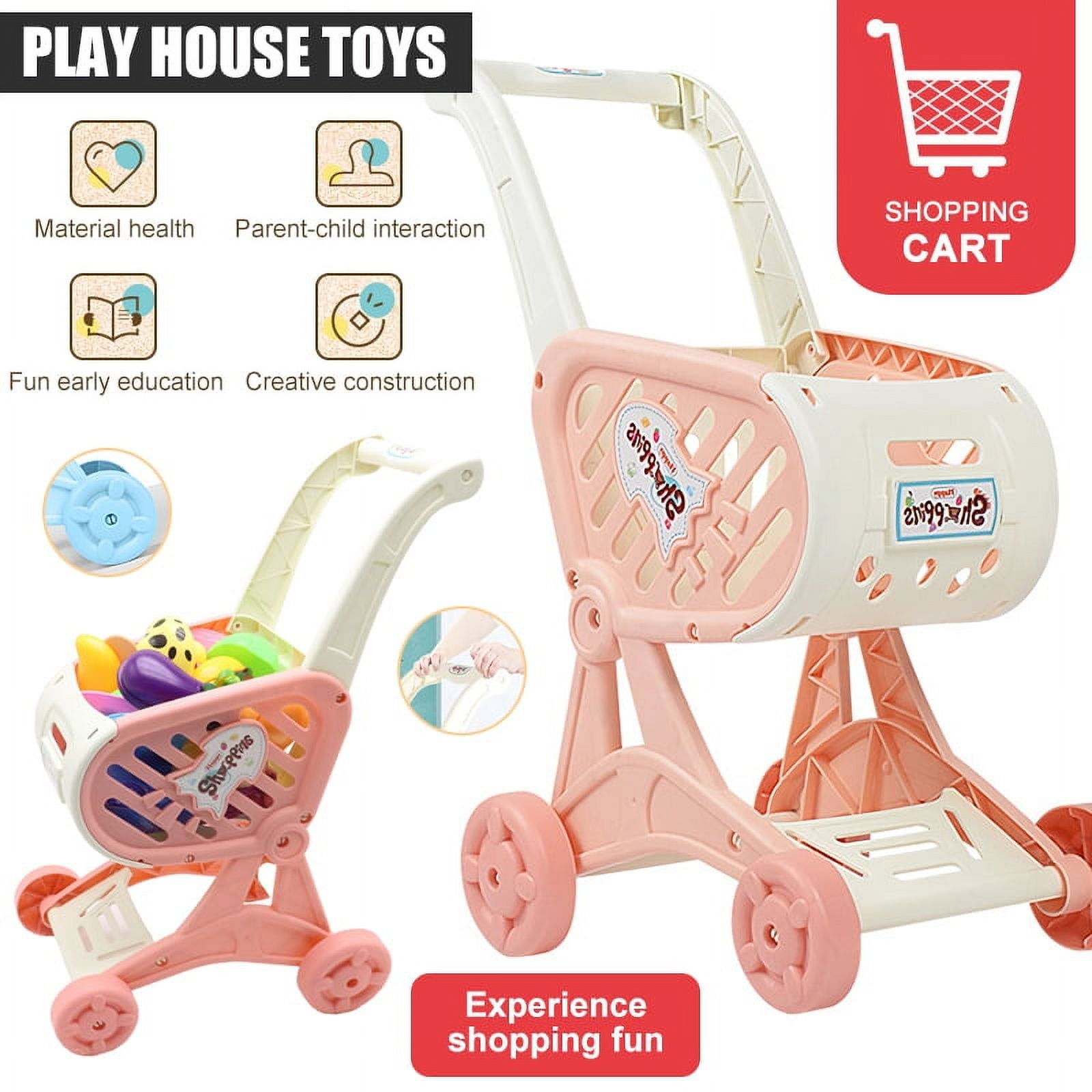LNKOO Kids Toy Shopping Carts, Portable Pretend Cart , Toddlers Cart ...