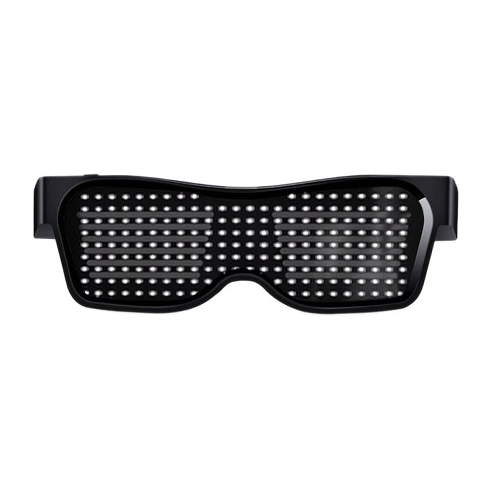 LNKOO LED Glasses Bluetooth APP Connected LED Display Smart Glasses USB ...
